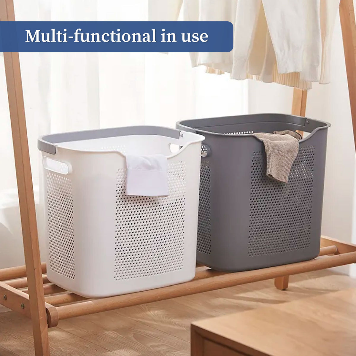 Laundry Basket with Wheels – 3-Layer Storage Rack | Homestrap